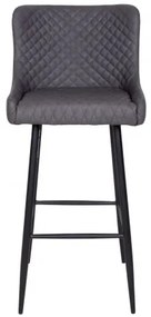 Barová židle DALLAS PU šedá, černá podnož House Nordic 1001243
