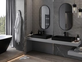 Mexen Loft, oválné koupelnové zrcadlo 100 x 50 cm, barva rámu černá matná, 9851-100-050-000-70