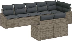 Set pohovek 8 ks Šedá polyratan 3346769