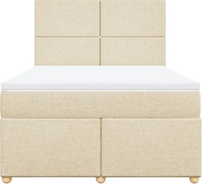 Box spring postel s matrací krémová 140x190 cm textil 3291273