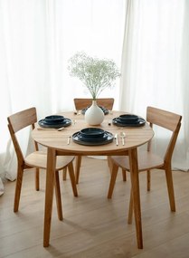 Stará Krása - Own Imports Oválný jídelní set z dubového dřeva 75x90/122x90 + 4x židle