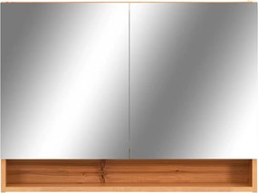 LED koupelnová zrcadlová skříňka dub 80 x 15 x 60 cm MDF 323606