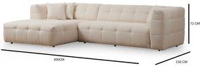 Atelier del Sofa Rohová sedací souprava Cady 3 Seater Left - Beige, Béžová