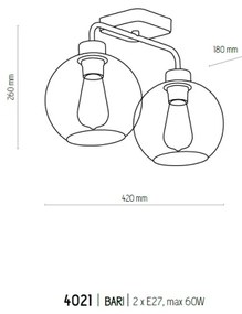Přisazený lustr BARI 2xE27/60W/230V