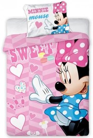 Faro - Bavlněné povlečení do dětské postýlky Minnie Mouse - Disney / 100 x 135 cm + 40 x 60 cm
