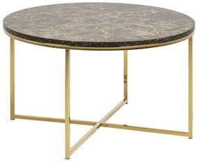 Konferenční stolek Glasgow V 80 cm mramor hnědý/zlatý