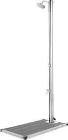 Zahradní sprcha s šedou základnou 220 cm nerezová ocel 3070793