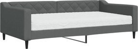 Válenda s matrací tmavě šedá 100 x 200 cm textil 3197414