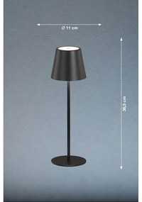 Černá LED stolní lampa s kovovým stínidlem (výška 36,5 cm) Viletto – Fischer &amp; Honsel