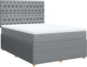 Box spring postel s matrací světle šedá 140 x 200 cm textil 3292086