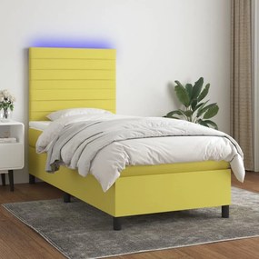 vidaXL Box spring postel s matrací a LED 100x200 cm textil [3134934] Barva: taupe