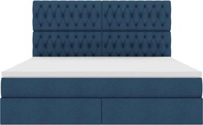 Postel s úložným prostorem a matrací Modrá 180 x 200 cm textil 3371864