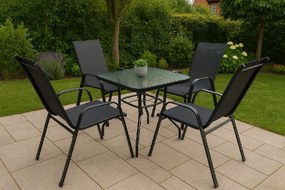 TRENDIE Sestava zahradního nábytku - 4 židle a stůl 80x80cm
