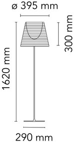 Flos F6305030 KTribe F2, designová stojací lampa se stmívačem, 1x150W E27, kouřová, výška 162cm