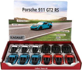 KINSMART Auto sportovní 1:36 Porsche 911 GT2 RS kov PB 13cm 4 barvy 00410542