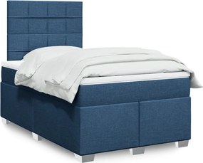 Box spring postel s matrací modrá 120x200 cm textil 3292761