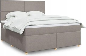 Box Spring Postel S Matrací Textil Taupe Hladký design 180 x 200 cm