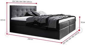 Expedo Čalouněná postel boxspring BRIGITE + vrchní matrace, 200x200, jasmine 90