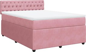 Box spring postel s matrací růžová 160x200 cm samet 3290093