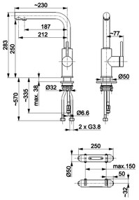 KFA Armatura 6623-912-81-Dřezová baterie na filtr. vodu DUERO PURE černá + filtr