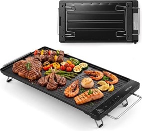 Costway 1300 W elektrická grilovací deska Teppanyaki gril s odnímatelným