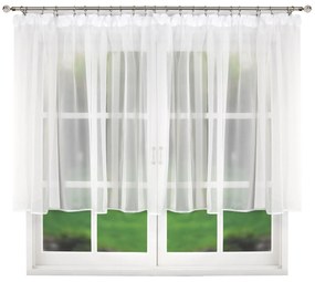 Dekorační krátká záclona s řasící páskou EMILY 110 bílá 400x110 cm MyBestHome