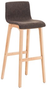 Barová židle Hoover ~ látka, dřevené nohy natur - Hnědá
