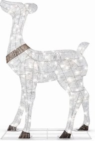 3D LED svítící laň, 150 cm, ledově bílá s Flash, 140 LED, IP44, venkovní