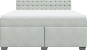 Box spring postel s matrací světle šedá 180x200 cm samet 3288690