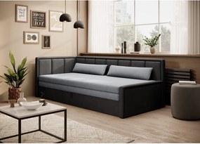 Tmavě šedá žinylková rozkládací/s úložným prostorem pohovka 214 cm Fulgeo – ELTAP