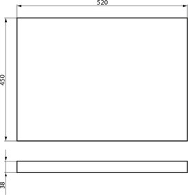 Aqualine VEGA deska 52 x 45 cm dub platin hnědá VG755