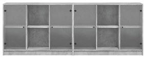 Petromila Knihovna s dvířky betonově šedá 204x37x75 cm kompozitní dřevo