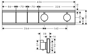 Hansgrohe RainSelect, baterie pod omítku na 2 spotřebiče, leštěný vzhled zlata 15380990