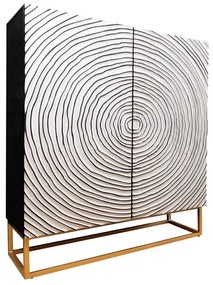 Designová vysoká komoda Talitha 120 cm černá / bílá