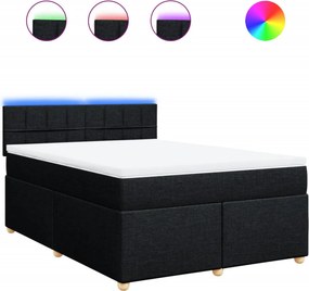Box spring postel s matrací černá 160x200 cm textil 3289033