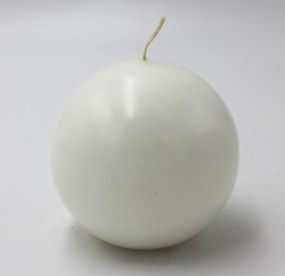 Svíčka koule bílá lak 10cm