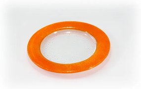 BDK-GLASS Kulaté talíře BAND - s oranžovým okrajem Průměr: 20cm