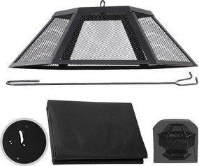 Zahradní ohniště Hexa 70 cm černé