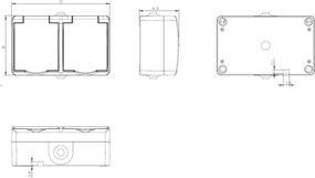 Solight dvojzásuvka do vlhka IP54, šedá