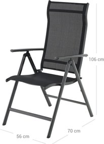 Zahradní židle RIVIERA, set 2 ks, černá SongmicsHome