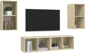 Nástěnné TV skříňky 4 ks dub sonoma kompozitní dřevo 3079874