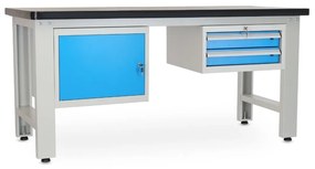 Dílenský stůl Solid MDF-12, 180 cm, 2 závěsné boxy, černá