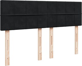 Osmanský rám postele s matrací černá 140x200cm samet 3311779