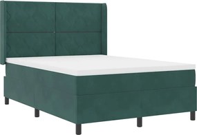 Postel s boxspringem s čelo Tmavě zelená 140 x 190 cm samet 3342059