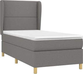 Box spring postel s matrací tmavě šedá 90x190 cm textil 3128406