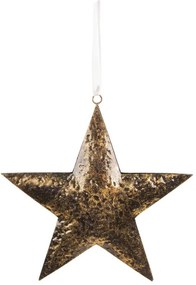 Zlatá antik závěsná kovová hvězda – 25x4x25 cm