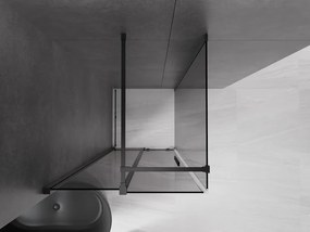 Mexen Velar, sprchový kout s posuvnými dveřmi 100 x 100 cm, 8mm šedé sklo, černá matná, 871-100-100-41-70