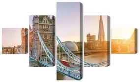 Vícedílný obraz Tower Bridge Při Východu Slunce Nedostatek Nedostatek Přírodní plátno 200x120