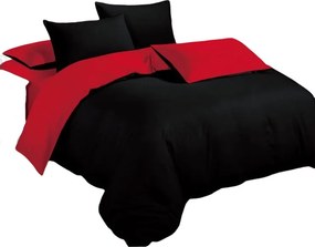 Bavlissimo 7-dílné povlečení bavlna/mikrovlákno černá červená 140x200 na dvě postele