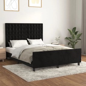 Rám postele bez matrace černý 140 x 190 cm samet 3125997